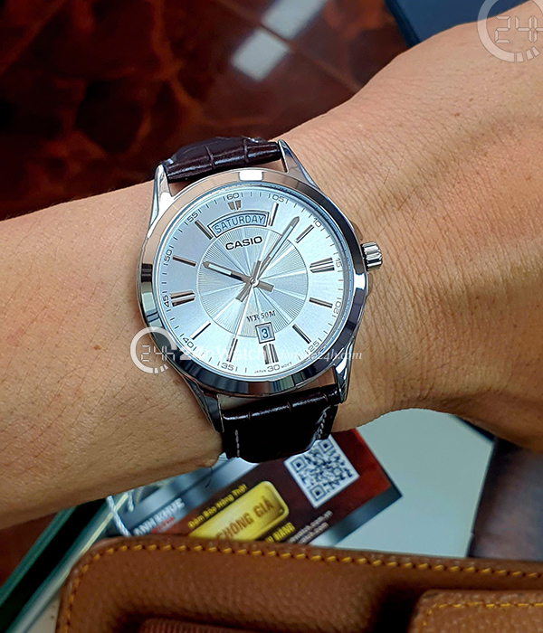 Đồng hồ Casio MTP-1381L-7AV - Nam - Quartz (Pin) Dây Da - Chính Hãng