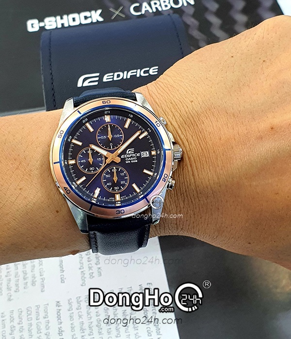 Casio Edifice EFR-526L-2AV - Nam - Quartz (Pin) Dây Da - Chính Hãng